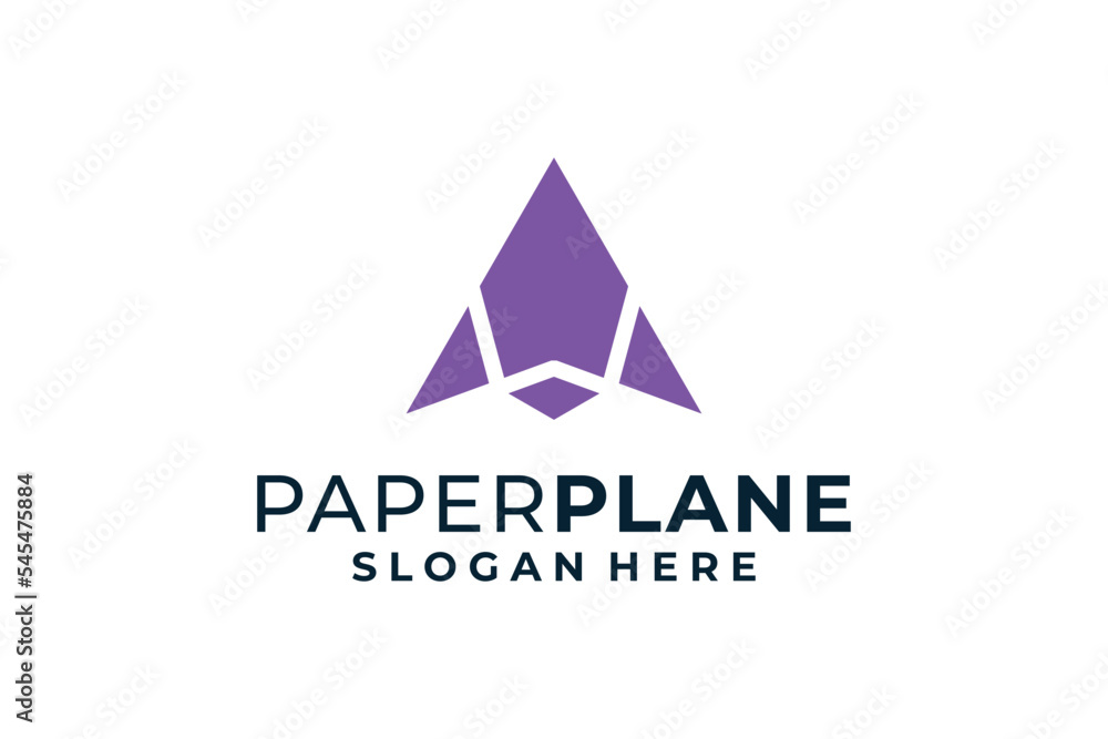 paper plane shape aeroplane aircraft logo design Stock Vector | Adobe Stock