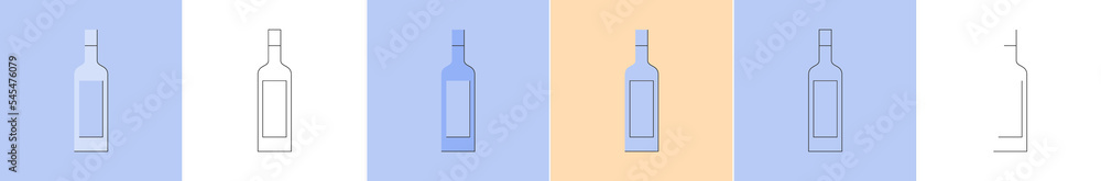 Bottle of vodka, great design for any purposes. Flat style. Party drink ...