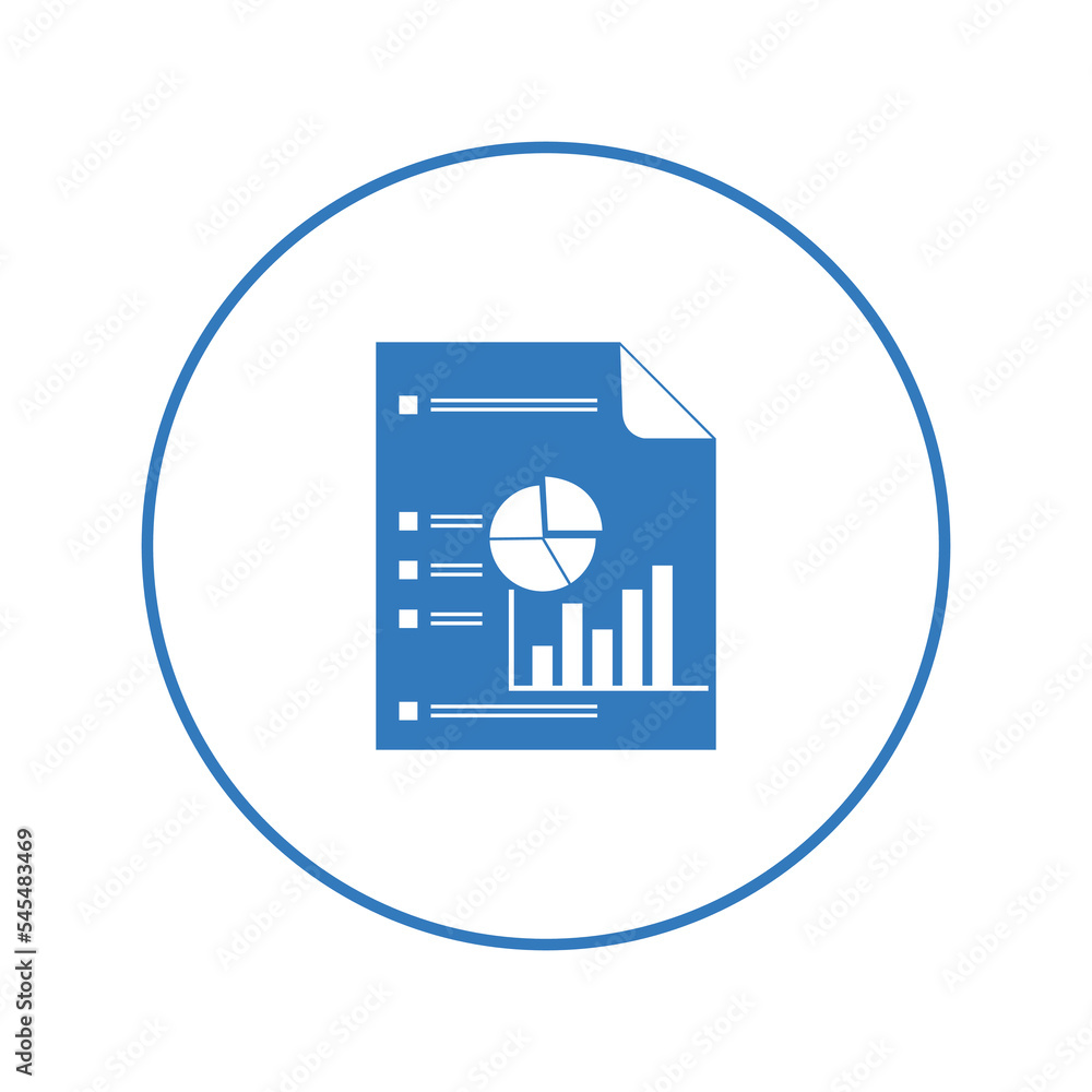 Document graph report inference icon | Circle version icon | Stock ...
