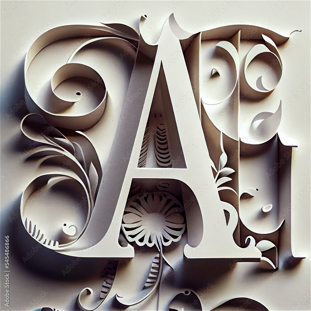 Paper Cutout Letter A Stock Illustration Adobe Stock