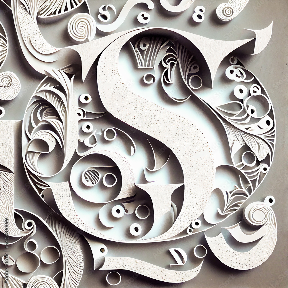 Paper cutout letter s Stock Illustration | Adobe Stock