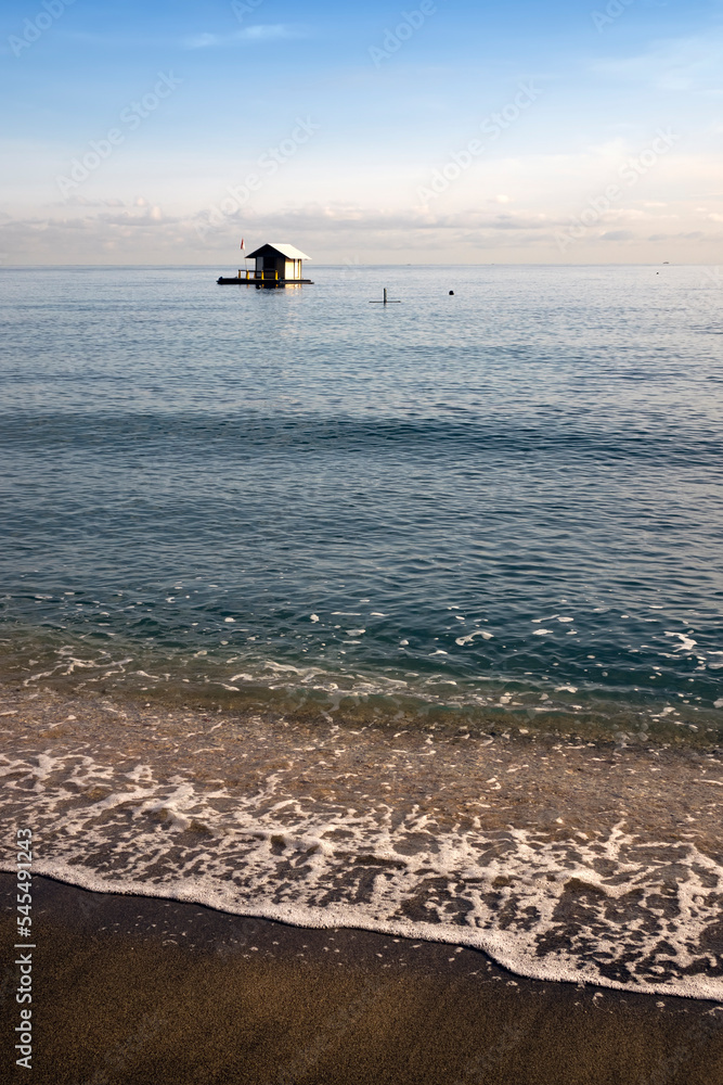 Lifeguard Floating House on a Sea Beach, North Bali, Indonesia Stock ...