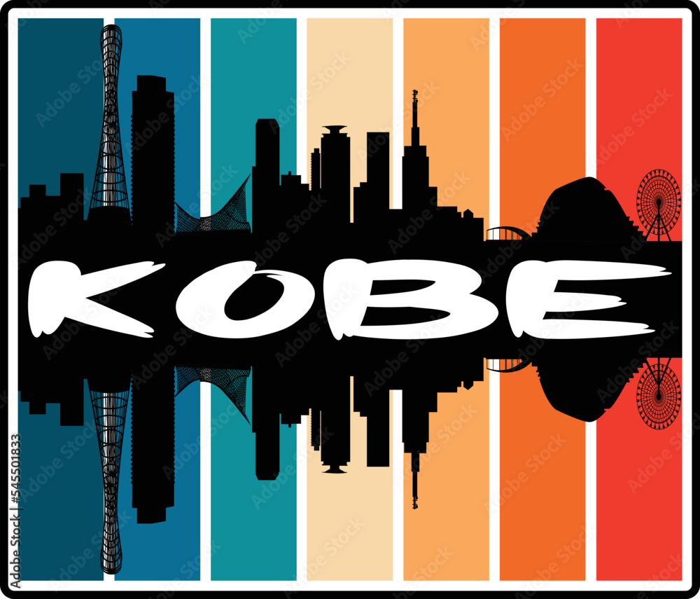 Kobe Japan Skyline Sunset Travel Souvenir Sticker Logo Badge Stamp ...