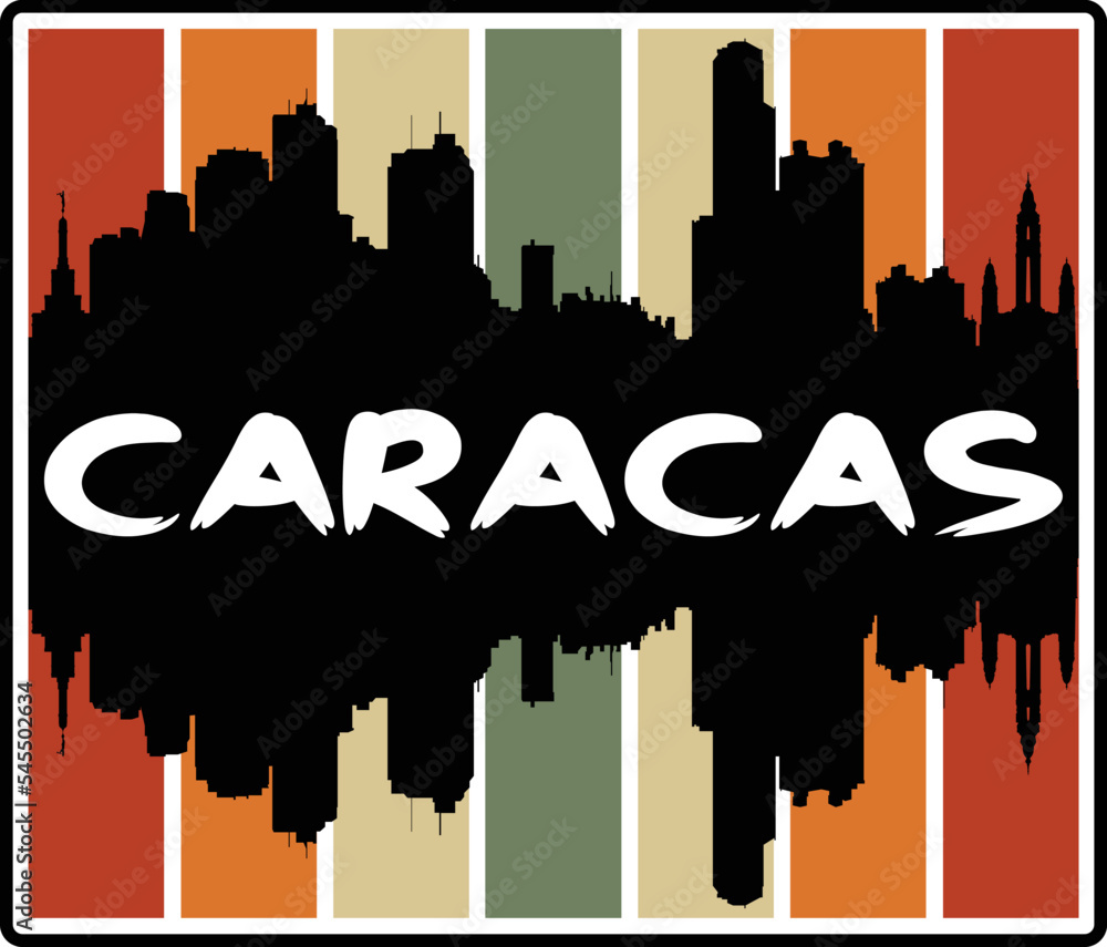 Caracas Venezuela Skyline Sunset Travel Souvenir Sticker Logo Badge ...