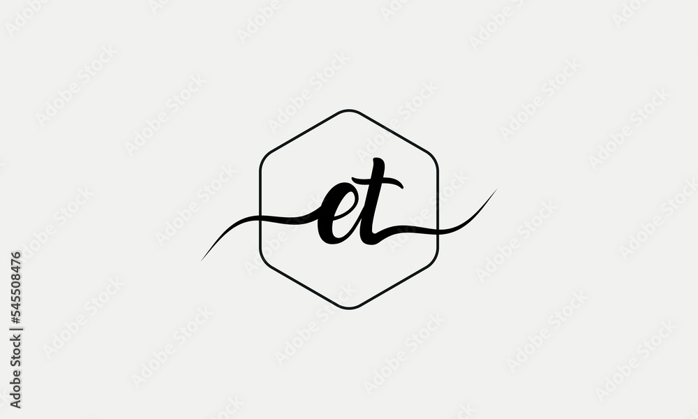 ET logo design. ET handwriting initial logo design vector. Stock Vector ...
