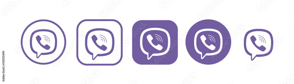 Set of vector Viber social network icons on transparent background. EPS ...