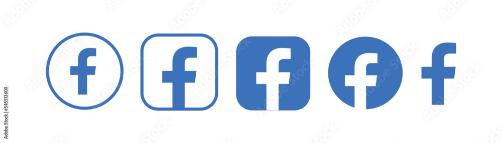 Set of vector facebook social network icons on transparent background ...