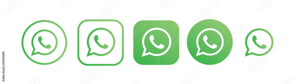 Set of vector whatsapp social network icons on transparent background ...