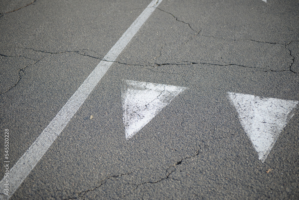 Poster white arrow straight ahead direction of movement, direction of ...