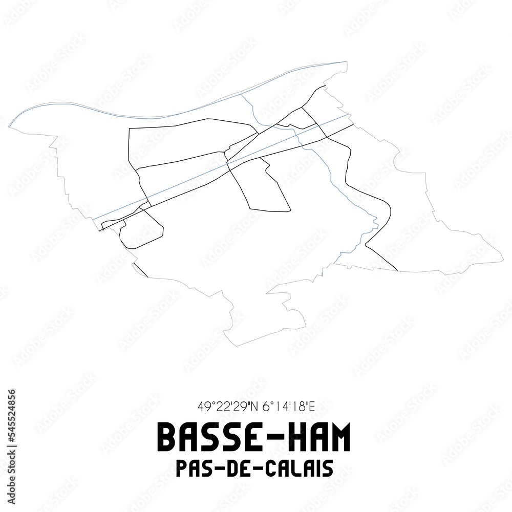 Fototapeta mapa świata dla dzieci BASSE-HAM Pas-de-Calais. Minimalistic ...