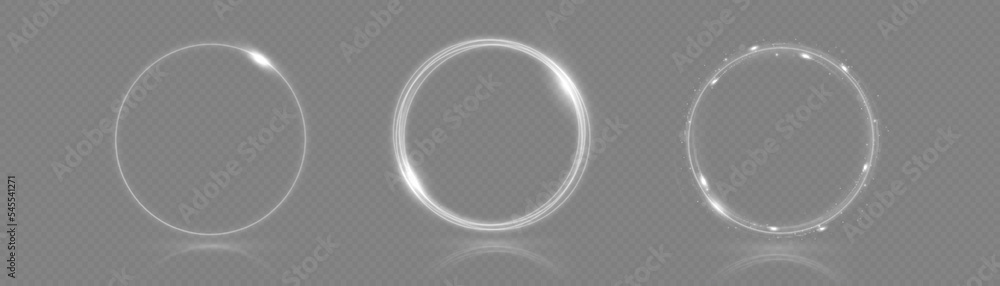 Light effect twirl, white trail wave, circle line Stock Vector | Adobe ...
