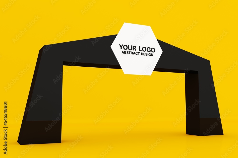 Exhibition stand Gate entrance 3D illustration with for mock up event ...