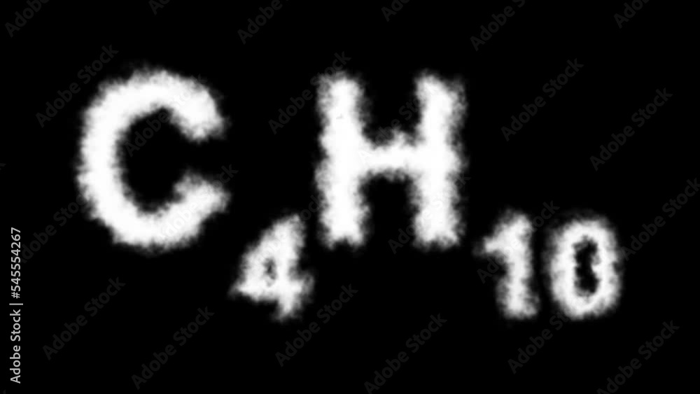 C4H10 or Isobutane Molecule Symbol Smoke Cloud Text Effects Animation ...