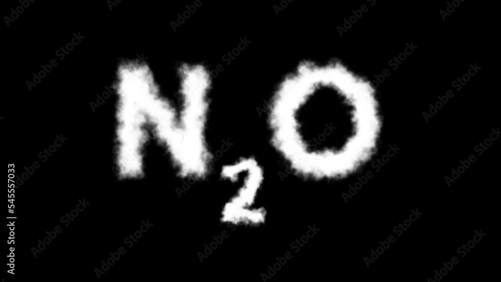 N2O or Nitrous Oxide Molecule Symbol Smoke Cloud Text Effects Animation ...