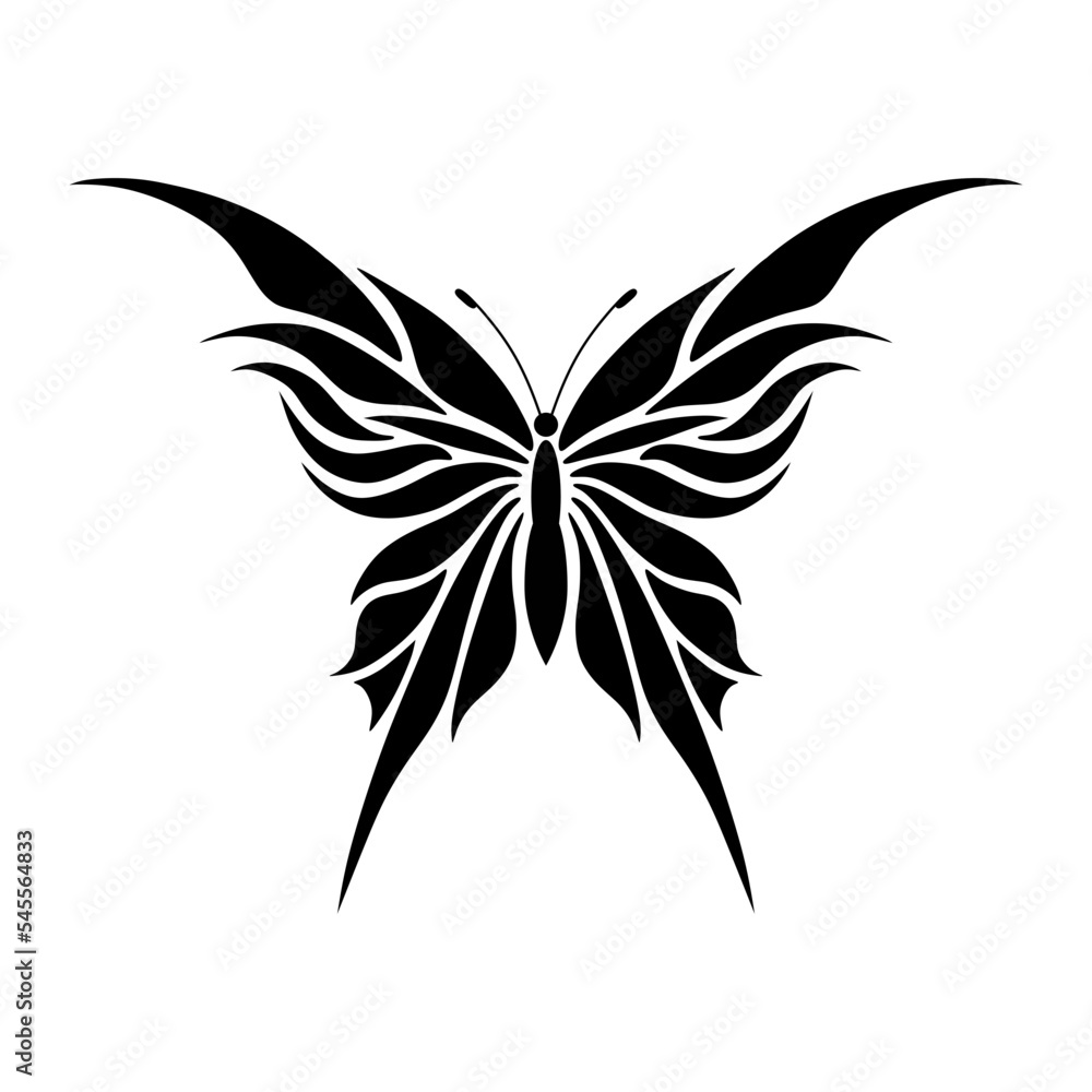 Butterfly Silhouette Stock Vector Adobe Stock
