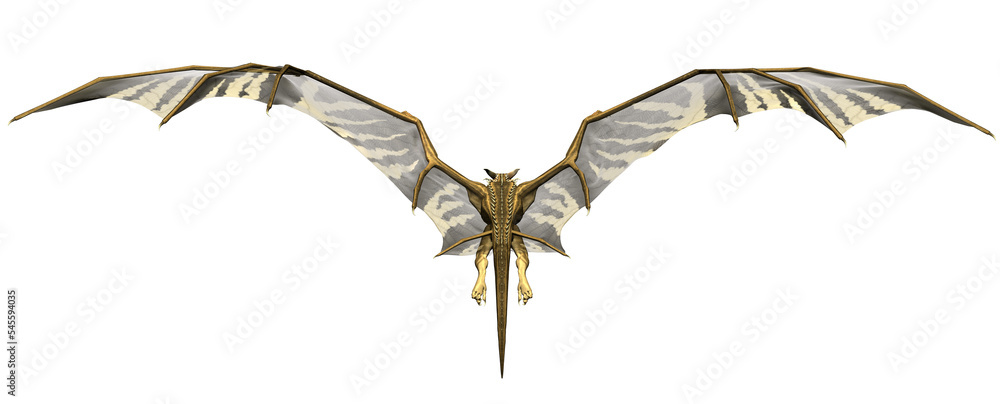 3D Rendered Golden Dragon - A Bipedal Dragon Isolated on Transparent ...
