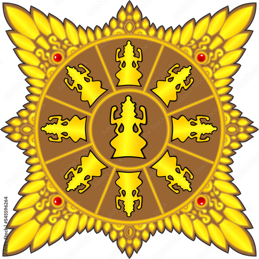 Vector illustration of the Majapahit Surya Stupa, the Majapahit kingdom ...