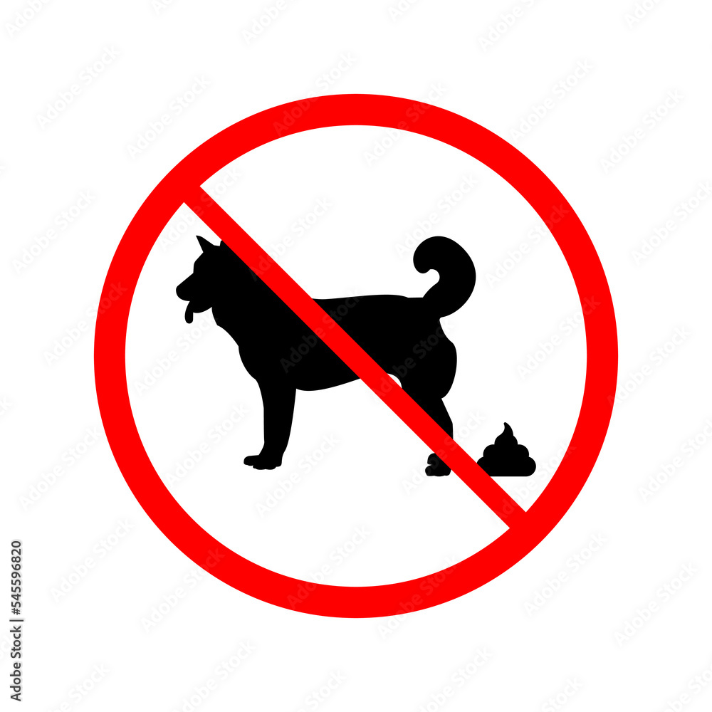 No Dog. Warning forbidden sign no dog peeing and pooping. Vector ... No Dog. Warning forbidden sign no dog peeing and pooping. Vector ...