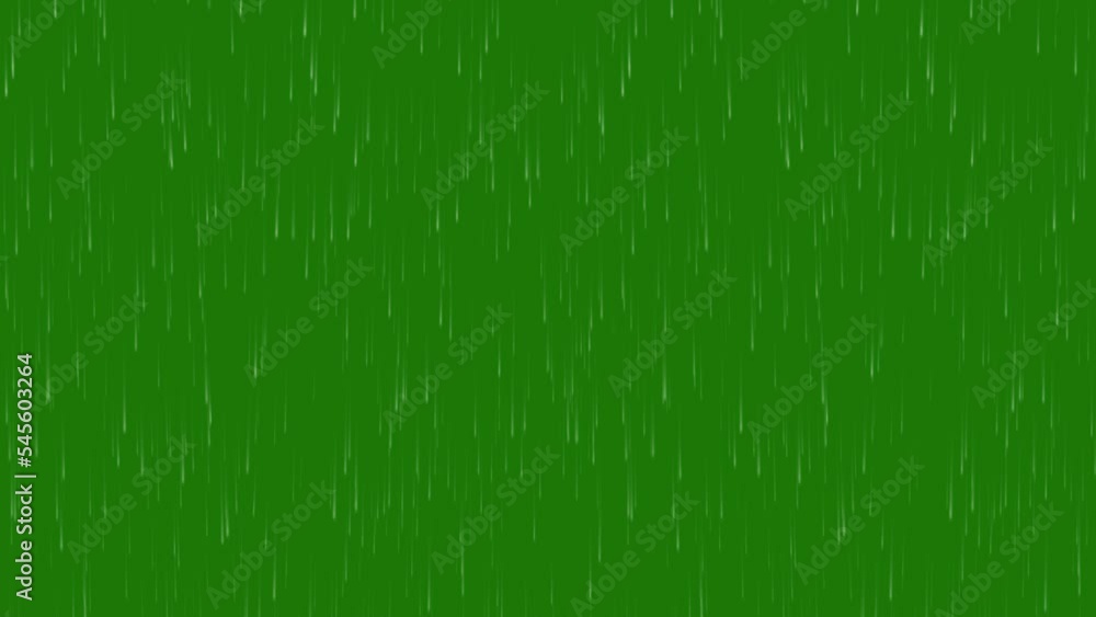 Green Screen Rain Falling On Black Background, Realistic 3d Rain ...