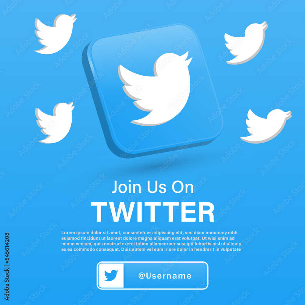 follow us on twitter gradient background with 3d logos . social media ...