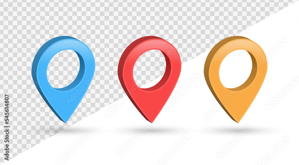 3d location icon - map pointer modern glossy frame - place marker 3d ...