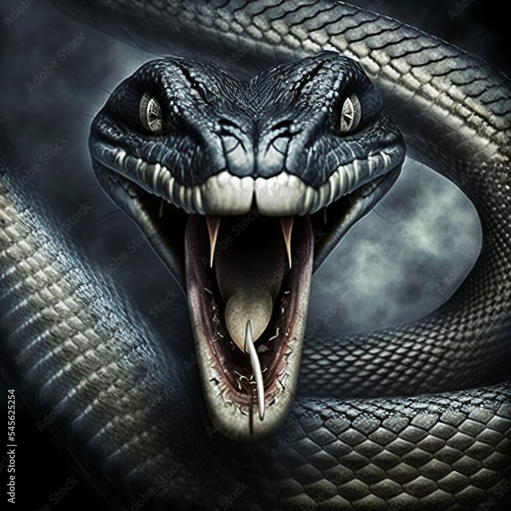 Snake Front View Fangs