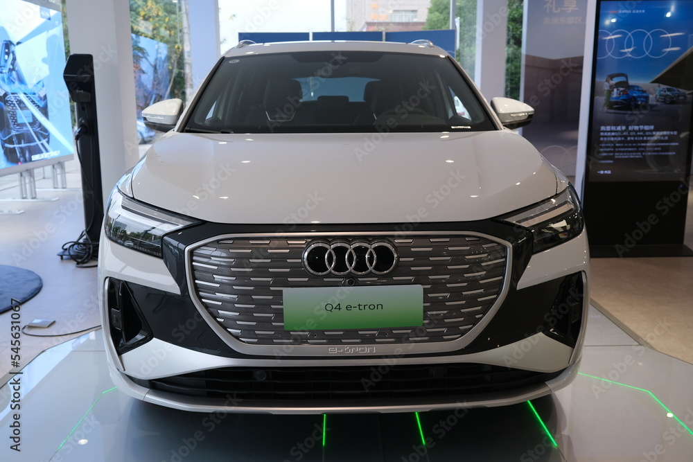 Shanghai,China-November 13th 2022: front of Audi Q4 e-tron SUR electric ...