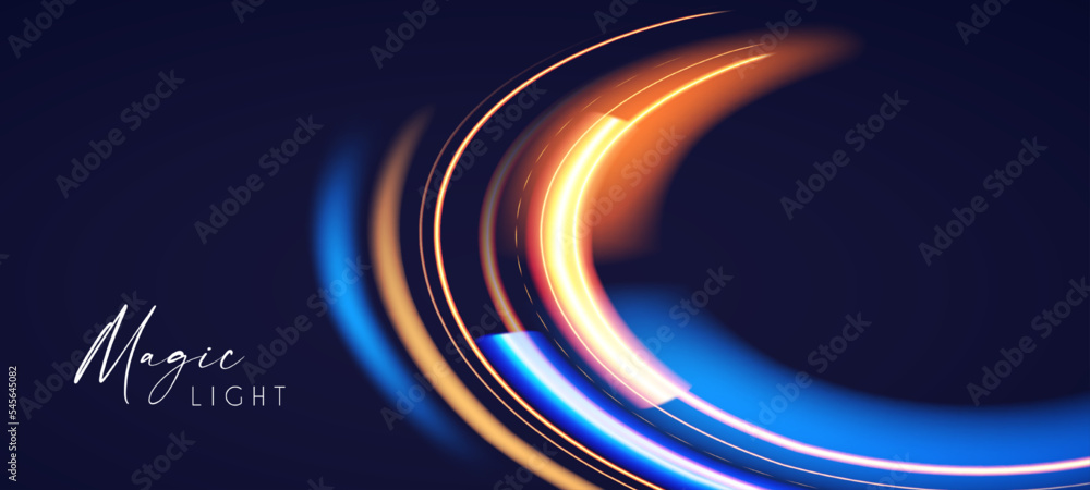 Motion light effect. Shining magic background and liquid speed light ...