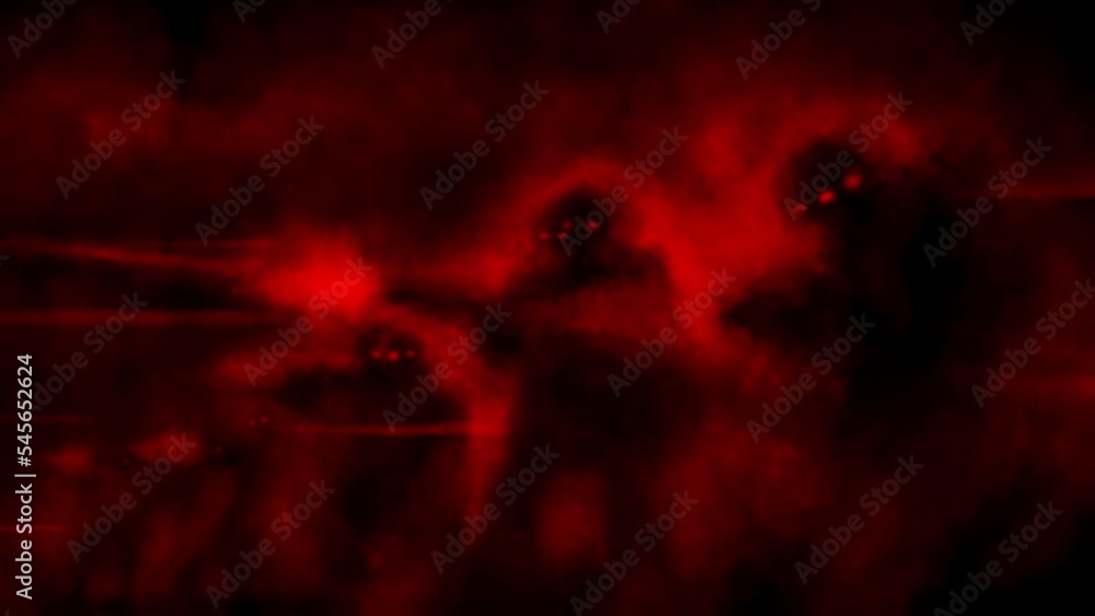 Squad of soldiers comes out of fog. Fight with shooting and explosion ...