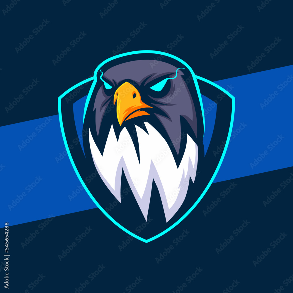 eagle hawk head mascot logo design with aggressive eye pose for sport ...