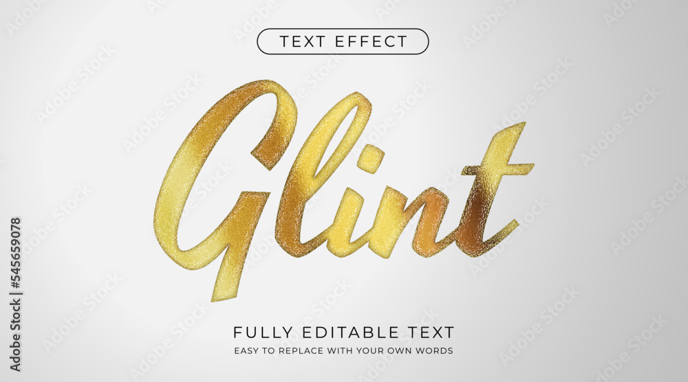 Gold foil Text effect. Editable font style Stock Vector | Adobe Stock