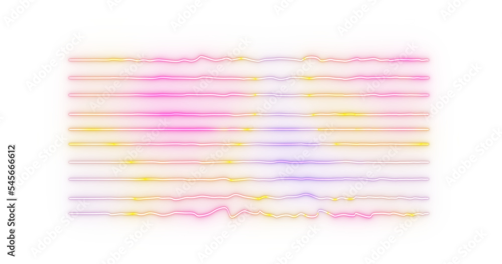 Neon light lines on png transparent background with reflection on the ...