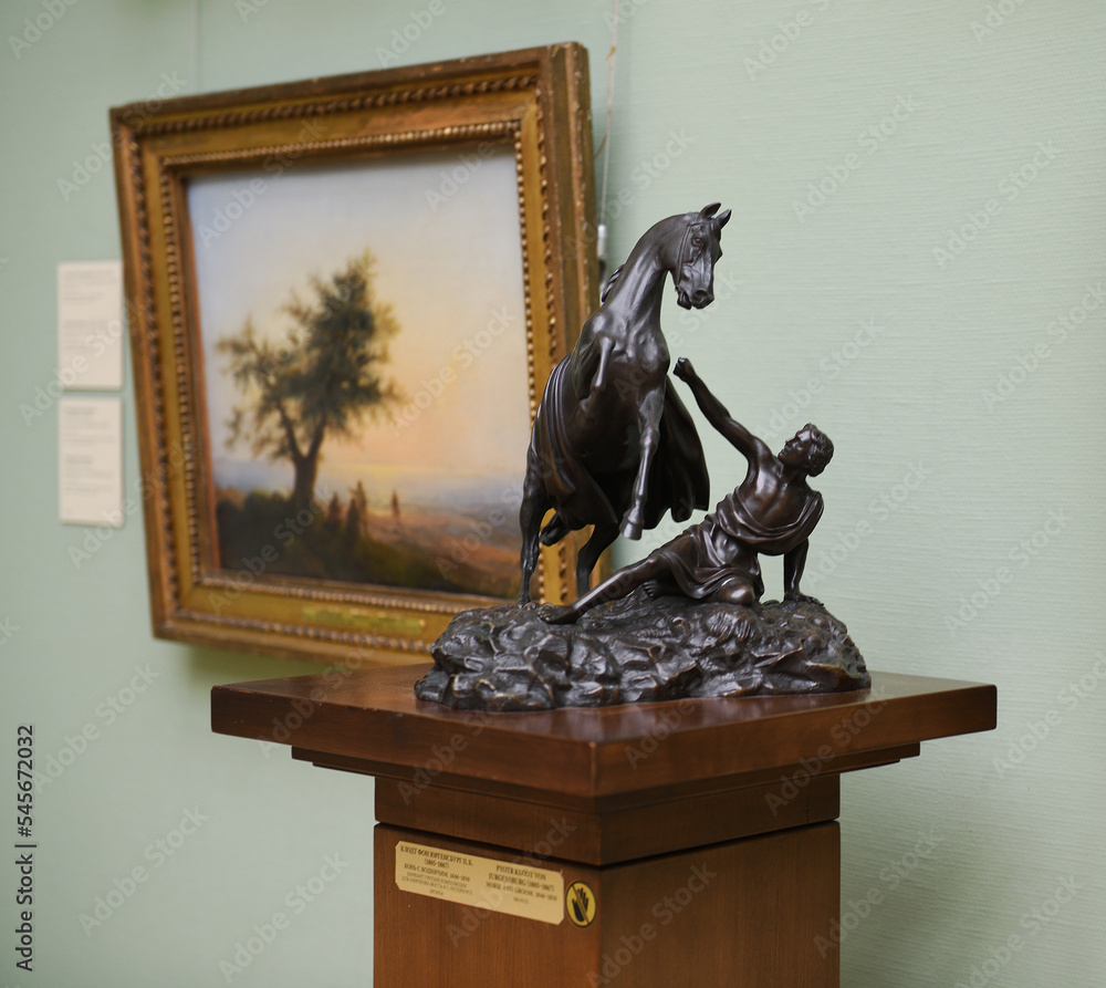State Tretyakov Gallery, art gallery in Moscow, Russia. Sculpture Horse ...