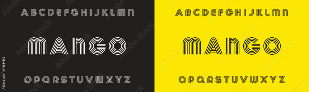 MANGO multi line modern techno sci-fi display typo font. Creative and ...