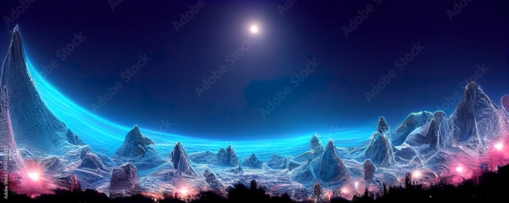 Fantasy outer space background with moon. Outer space abstract backdrop ...