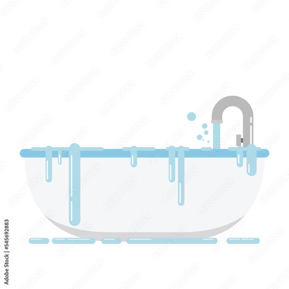 Bathtub vector. Overflow. wallpaper. free space for text. symbol. water ...