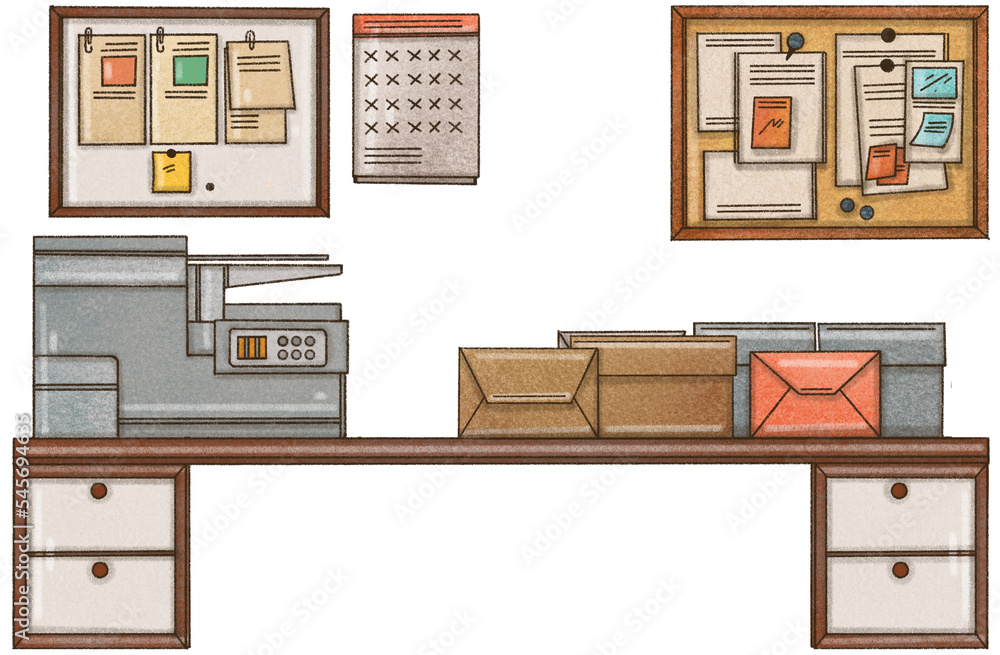 Office workspace, computer desk, hand drawing on Procreate program ...