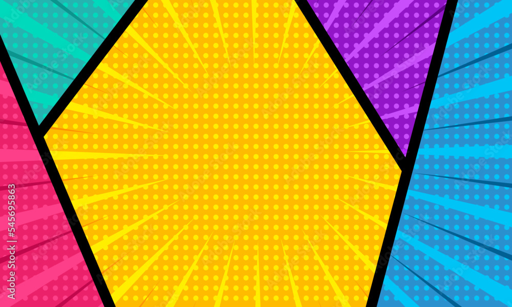 Colorful comic cartoon pop art background design Stock Vector | Adobe Stock