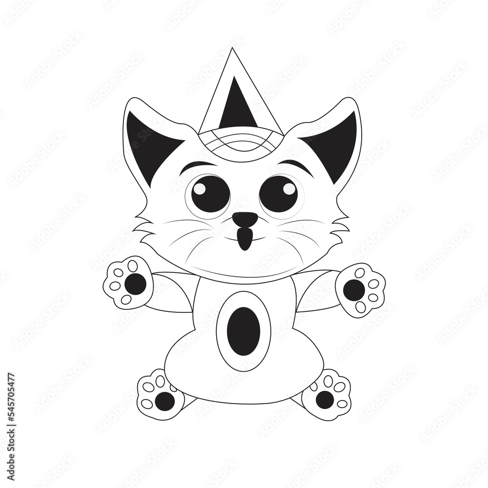 pastel goth cat coloring page Stock Vector | Adobe Stock