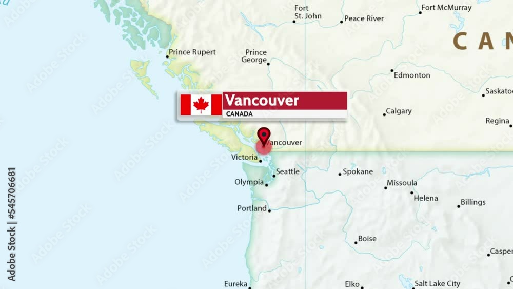Vancouver, Canada - Vancouver Map, Canada Map Animation Stock 비디오 ...