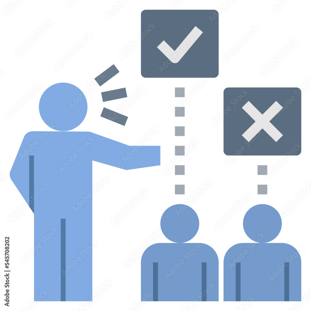 judgmental flat style icon Stock Vector | Adobe Stock