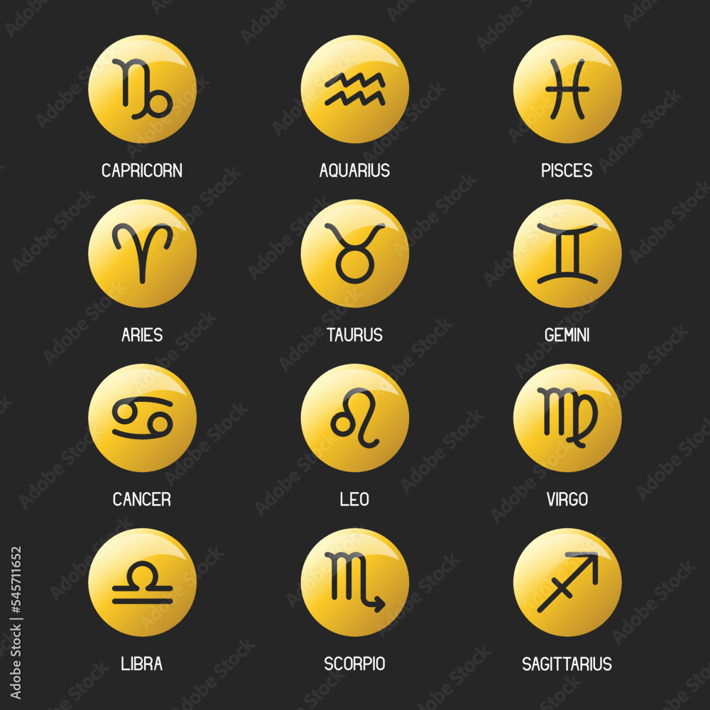 Zodiac horoscope astrological thin line label linear design esoteric ...