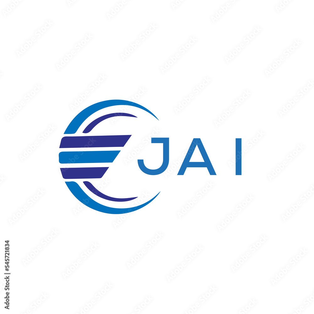 JAI letter logo. JAI blue image on white background. JAI vector logo ...