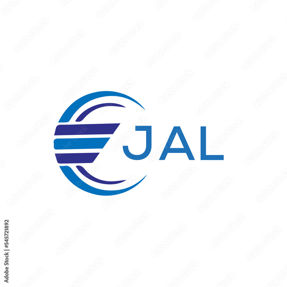 Vetor de JAL letter logo. JAL blue image on white background. JAL ...