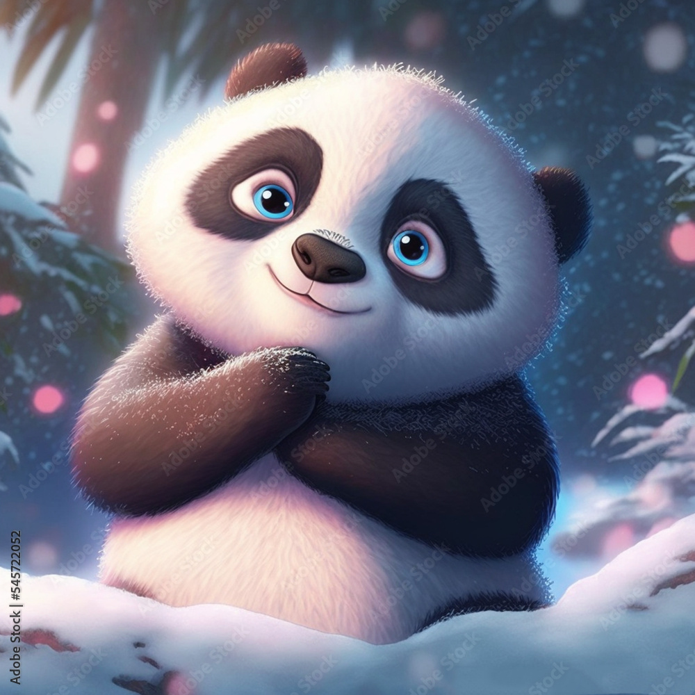 Panda Bear Cute Cartoon Baby Animals