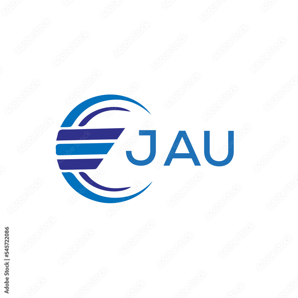 JAU letter logo. JAU blue image on white background. JAU vector logo ...