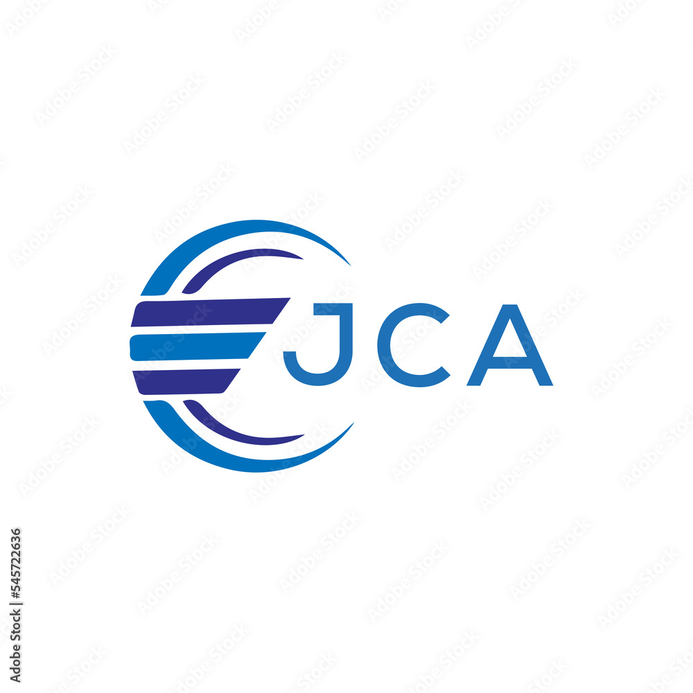 JCA letter logo. JCA blue image on white background. JCA vector logo design for entrepreneur and ...