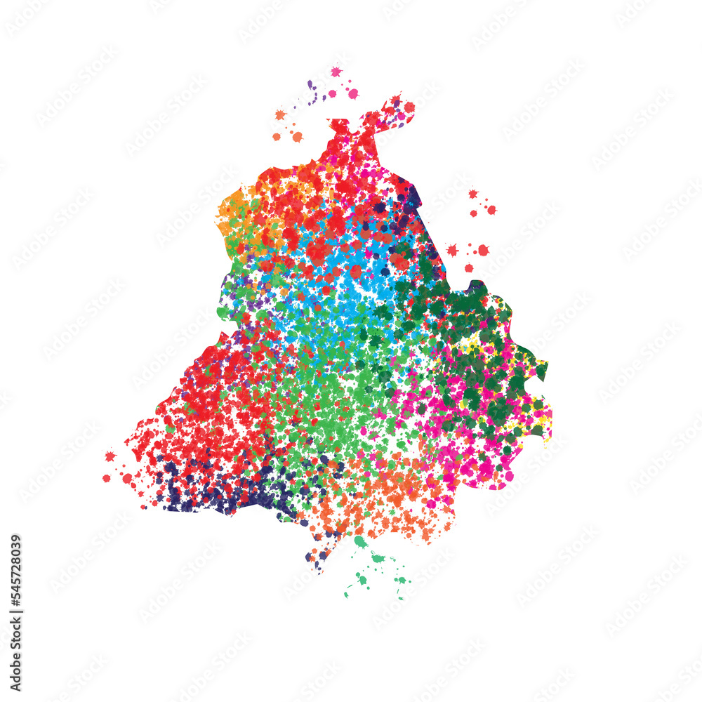 Punjab Map Stock Illustration | Adobe Stock