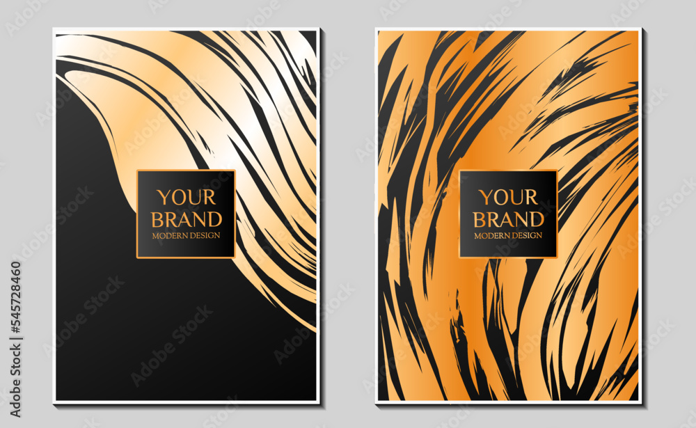 Modern cover design set. Luxurious creative dynamic diagonal line ...