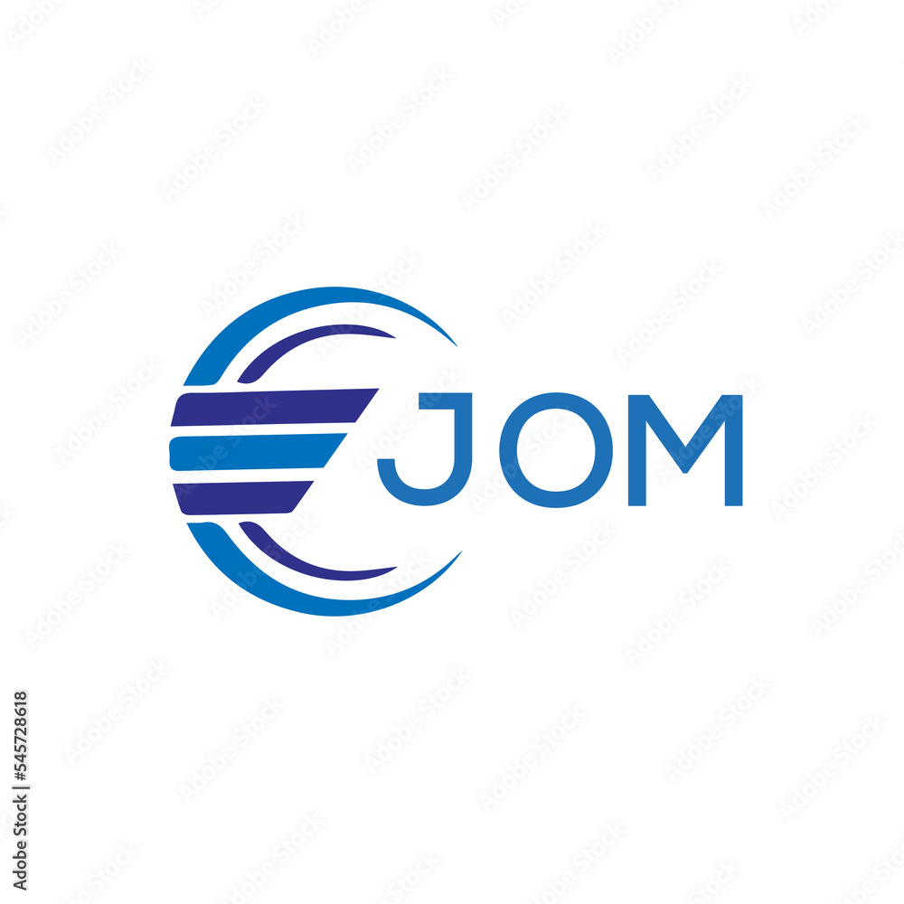 JOM letter logo. JOM blue image on white background. JOM vector logo ...
